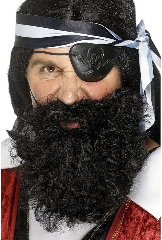 NET TOYS Barbe de pirate - grosse barbe noire - barbe de pirate - barbe ...