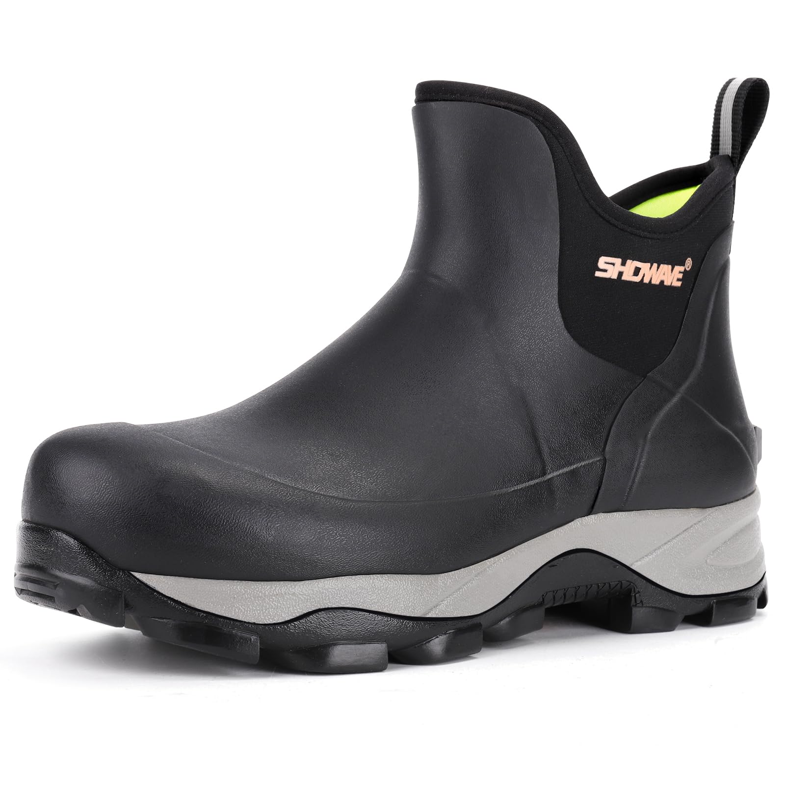 Showave Men's Rain Boots, Rubber Hunting Booties, Waterproof Insulated ...