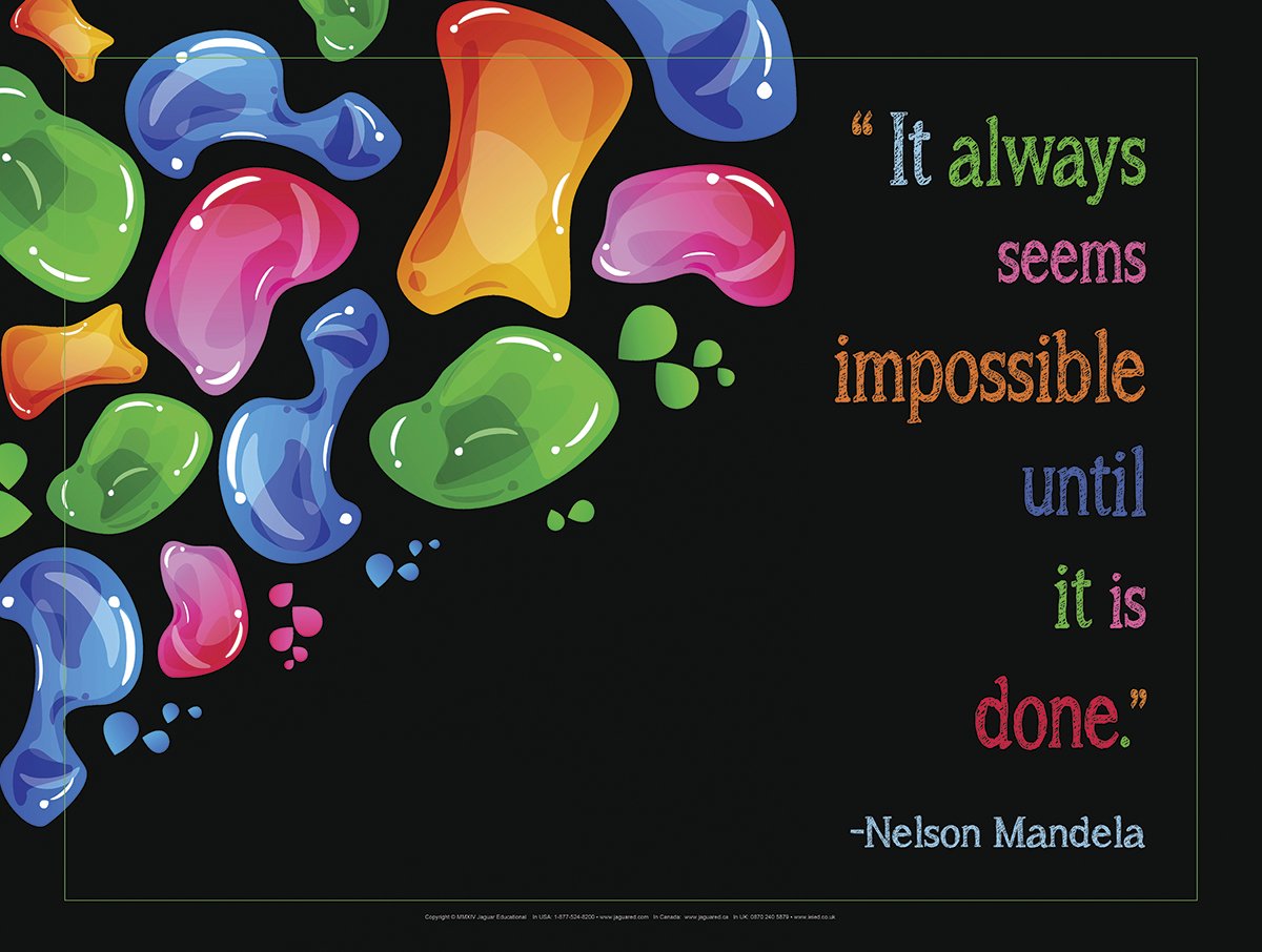 Amazon.com: It Always Seems Impossible Until It Is Done Laminated ...