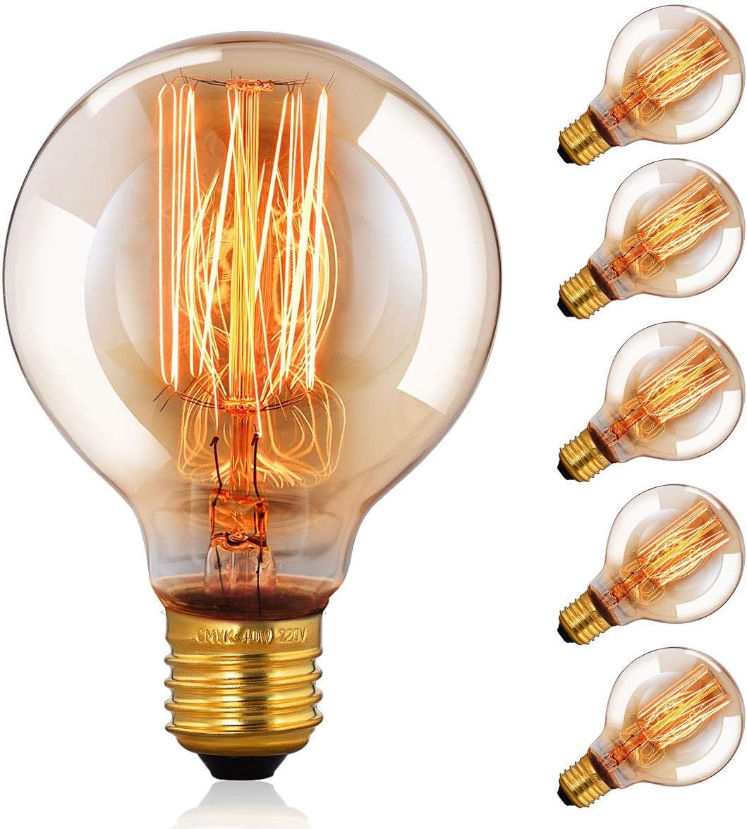 Vintage Edison Light Bulb, Dimmable Retro Edison Bulb, G80 220V 40W ...