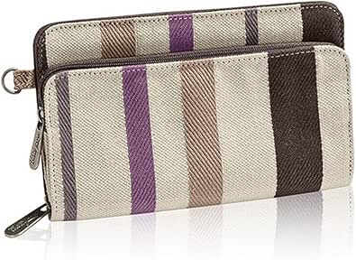 Amazon.com: Thirty One Perfect Cents Wallet in Purple Twill Stripe ...