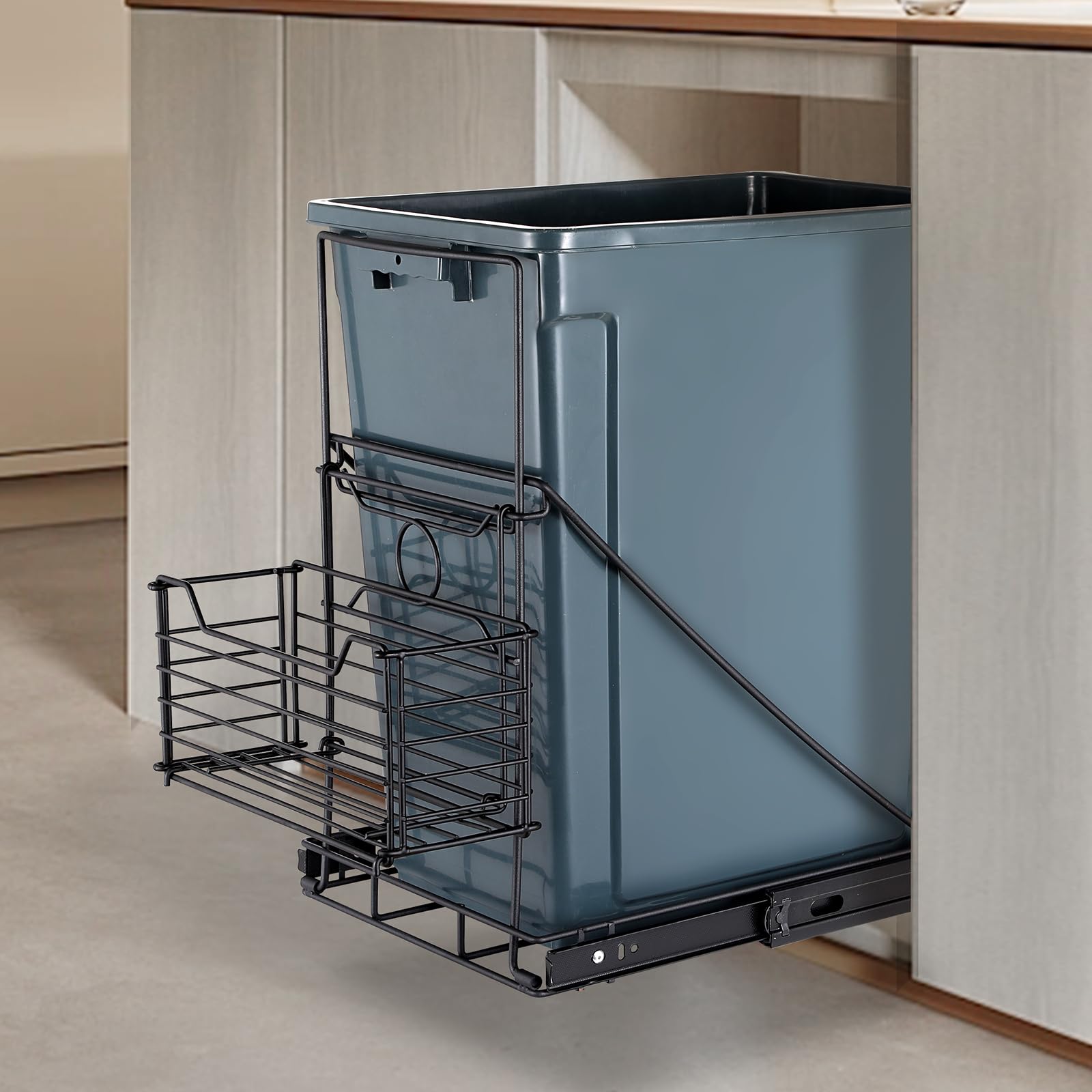 Mua SOCONT Pull Out Trash Can with Removable Metal Basket, Stainless ...