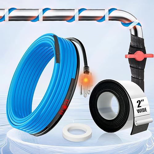 MAXKOSKO 24Feet Water Pipe Heat Trace Kit with Thermostat for Pipe ...