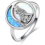 Sterling Silver Howling Wolf Ring (9)|Amazon.com
