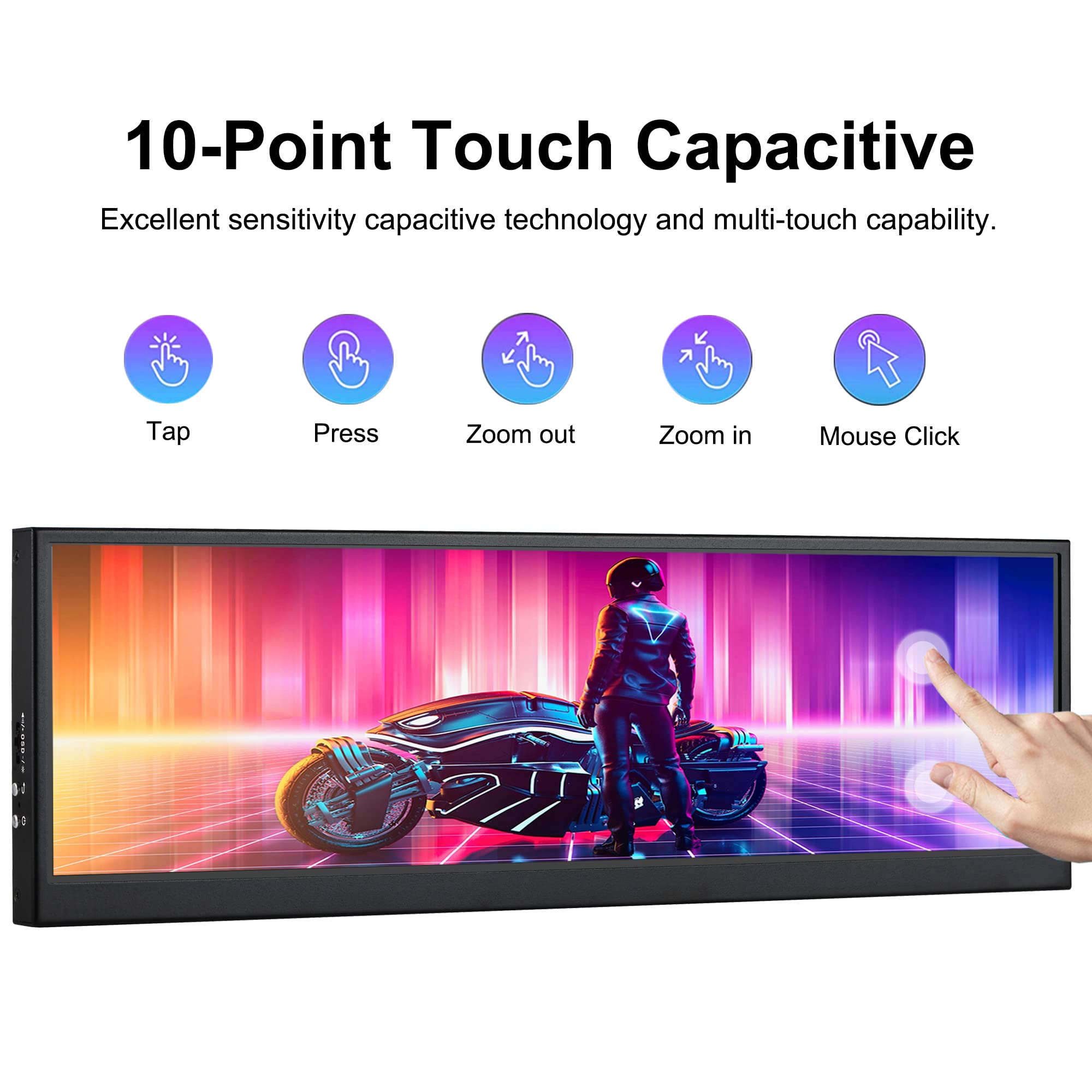 Mua 12.6 Inch Mini Touch Screen Monitor Secondary Screen FHD IPS ...