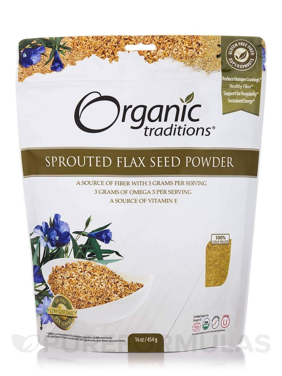 Amazon.com : ORGANIC TRADITIONS Sprouted Flax, 454 Gram : Grocery ...