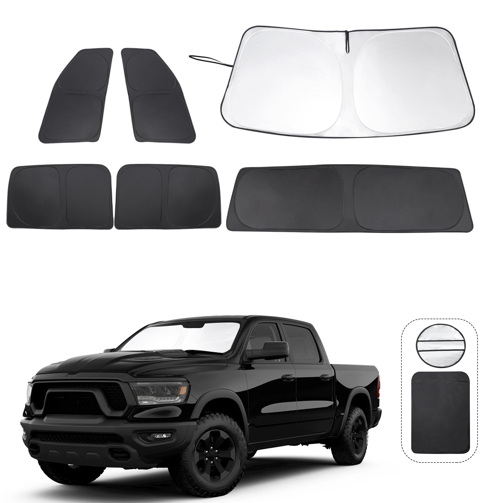 TINGLU Window Shades for Dodge RAM 1500 2019-2025 CrewCab,MegaCab ...