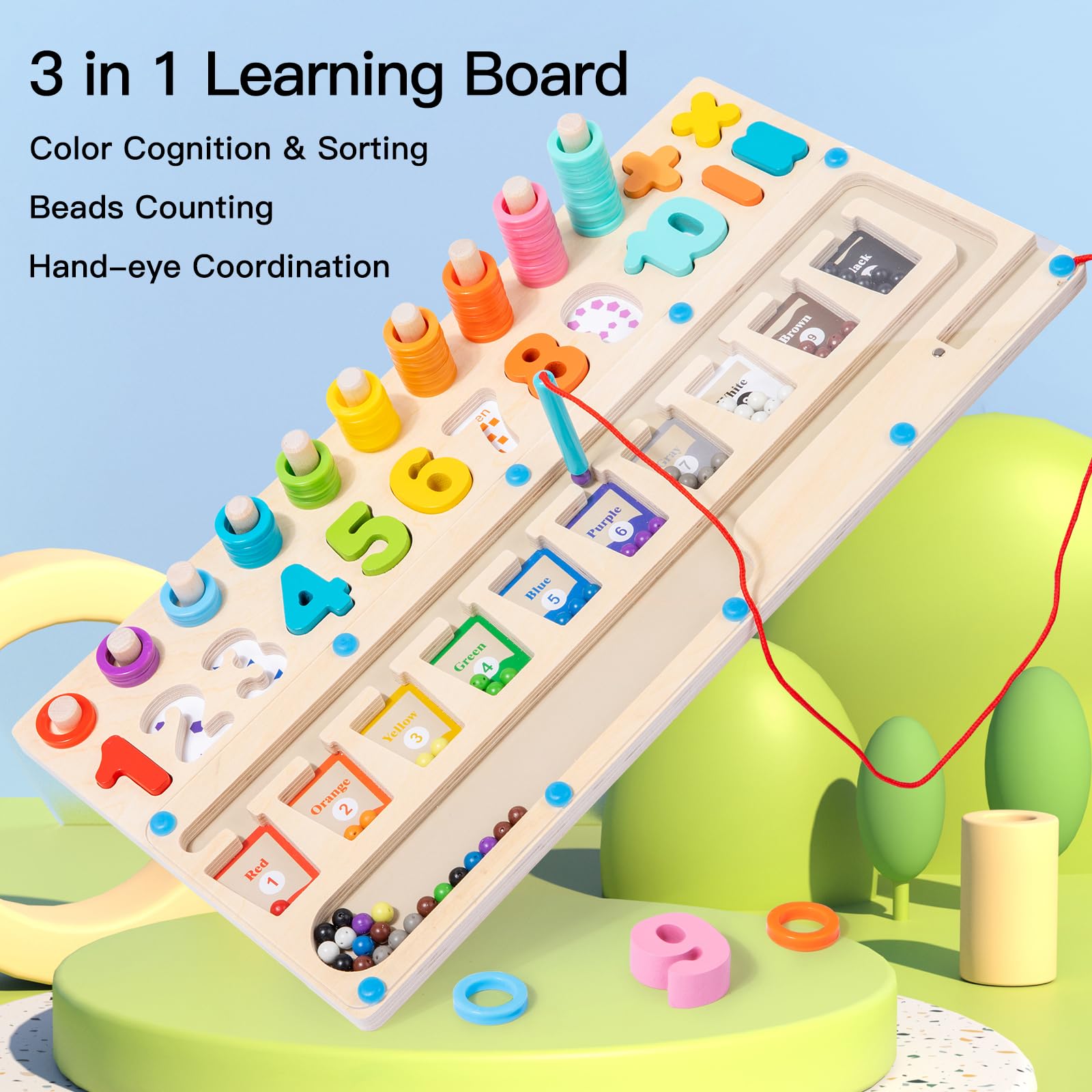 Mua Auvewilo Wooden Math Board, Addition and Subtraction Learning Toy ...