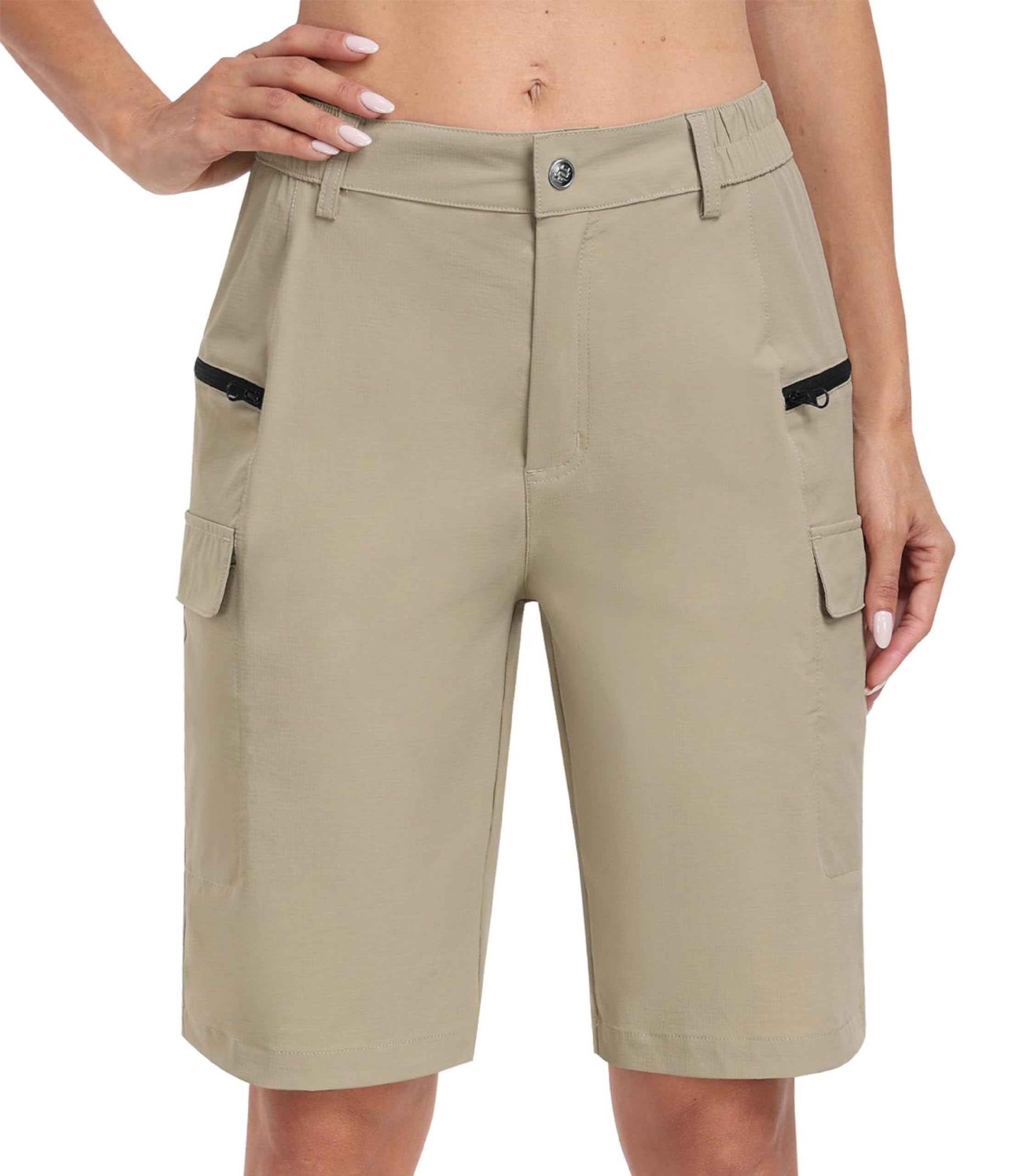 MoFiz Women's Hiking Pants Elastic Waist Summer Shorts for Women ...