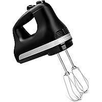 KitchenAid KHM512BM 5 Speed Hand Mixer, Black Matte, 1 inch count of 3 ...