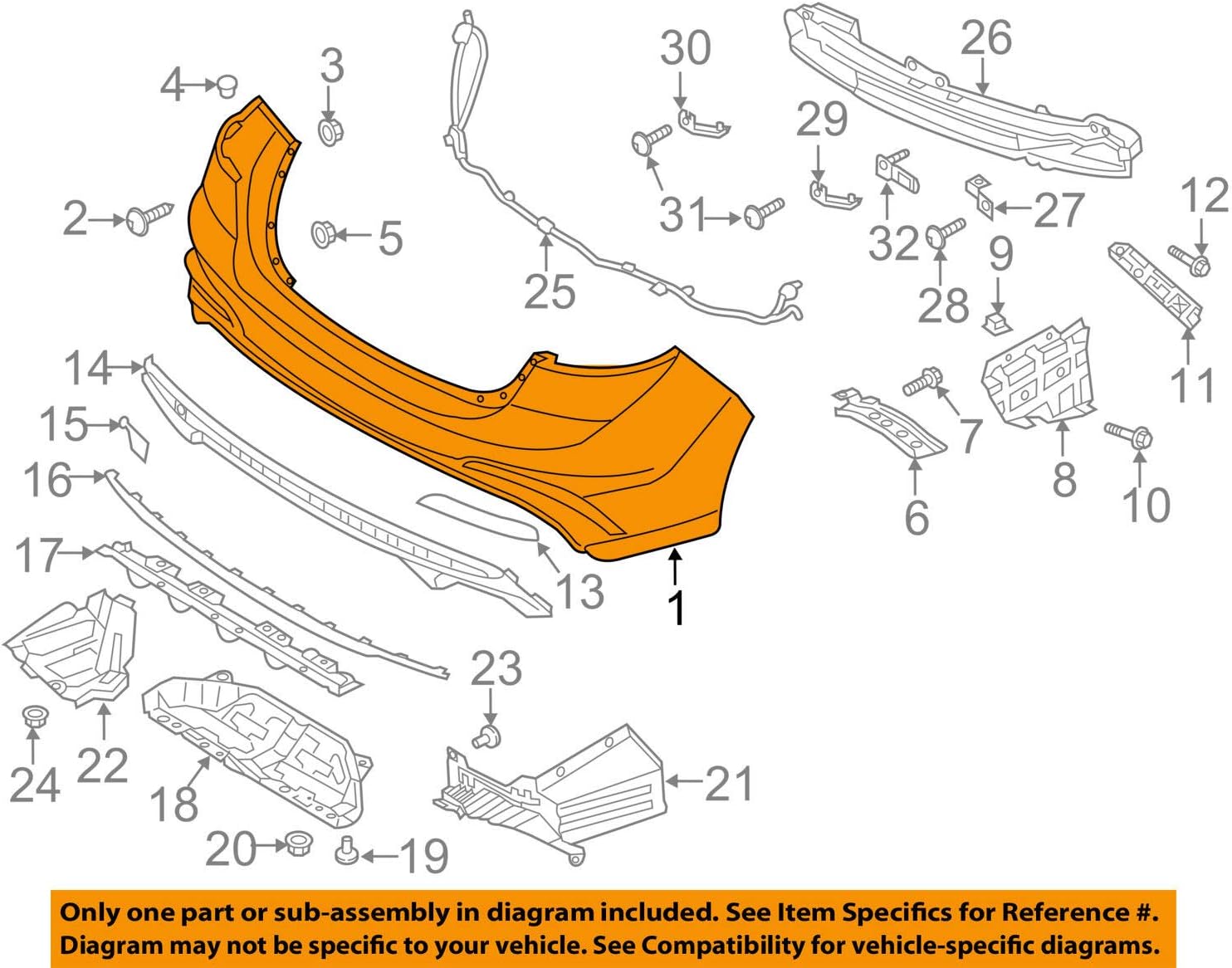 Amazon.com: HYUNDAI Cover-RR Bumper,UPR: Automotive