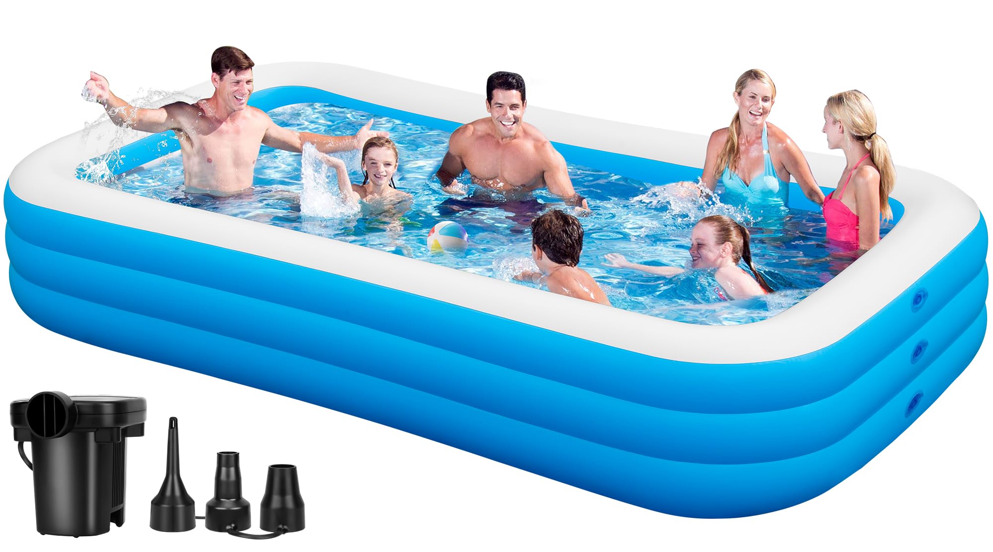 Mua Extra Large Inflatable Pool with Pump, Full-Sized Blow Up Pool ...