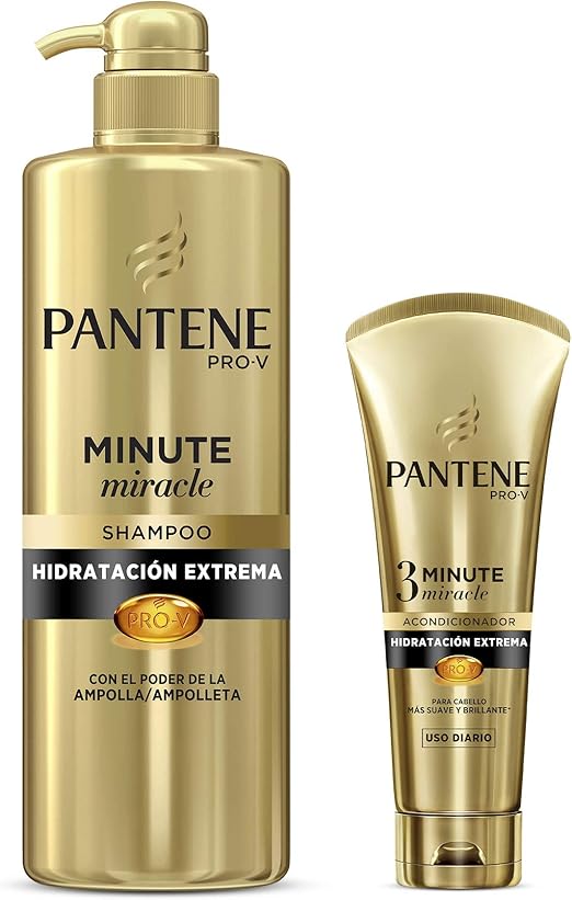 Pantene Pro-V Minute Miracle Shampoo Hidratación Extrema de 480ml + Pantene Pro-V Acondicionador ...