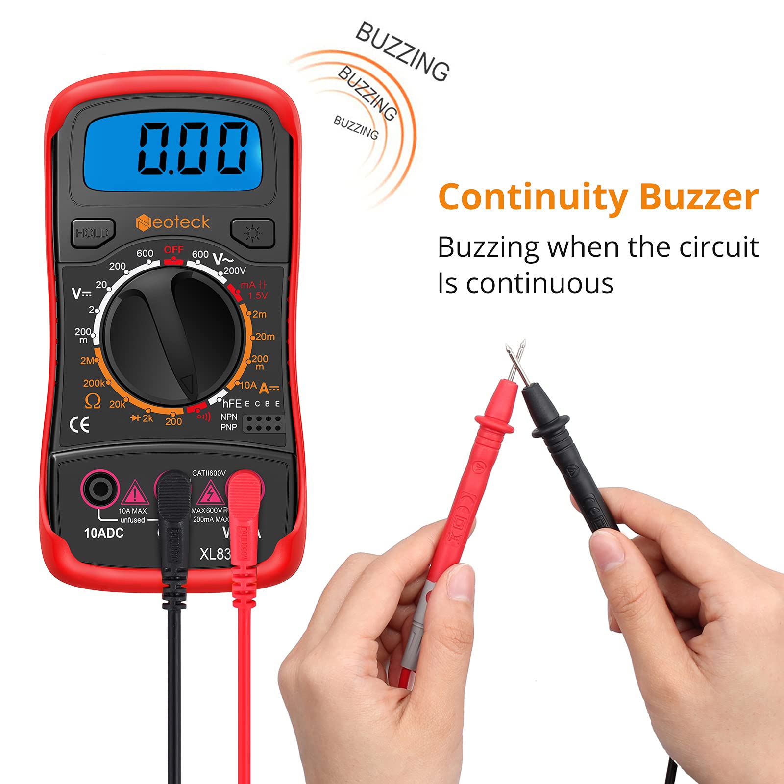 Mua Neoteck Pocket Manual Ranging Digital Multimeter with 2 Test Leads ...