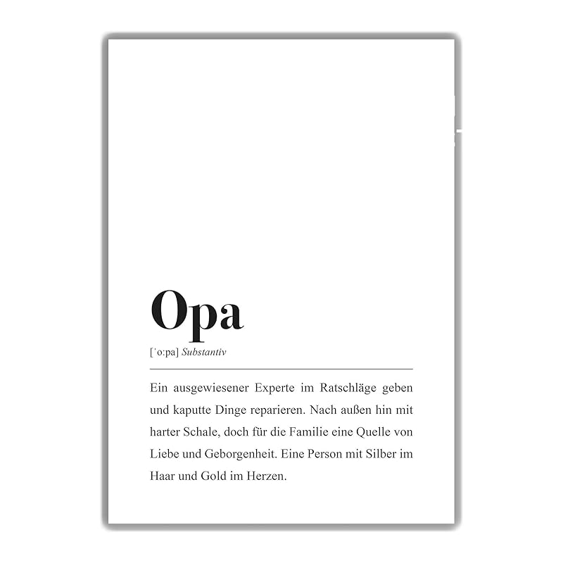 Opa Definition: DIN A4 Plakat : Amazon.de: Handmade Produkte