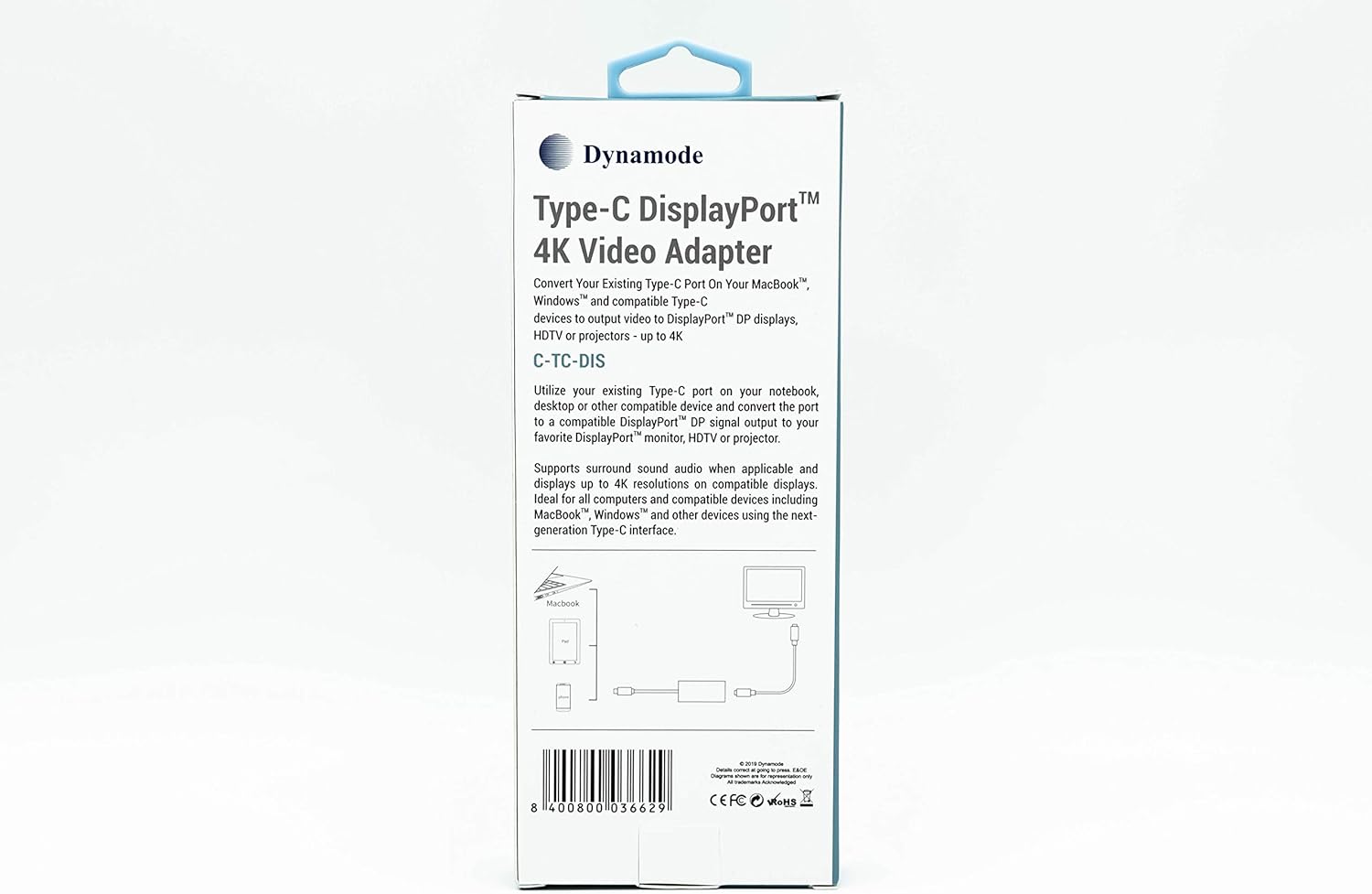 “Dynamode USB-C Type-C To Display Port 4K Adapter – Supports up to 4K ...