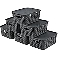 Amazon.com: Doryh 6 Pack Plastic Storage Baskets with Lids, Small ...