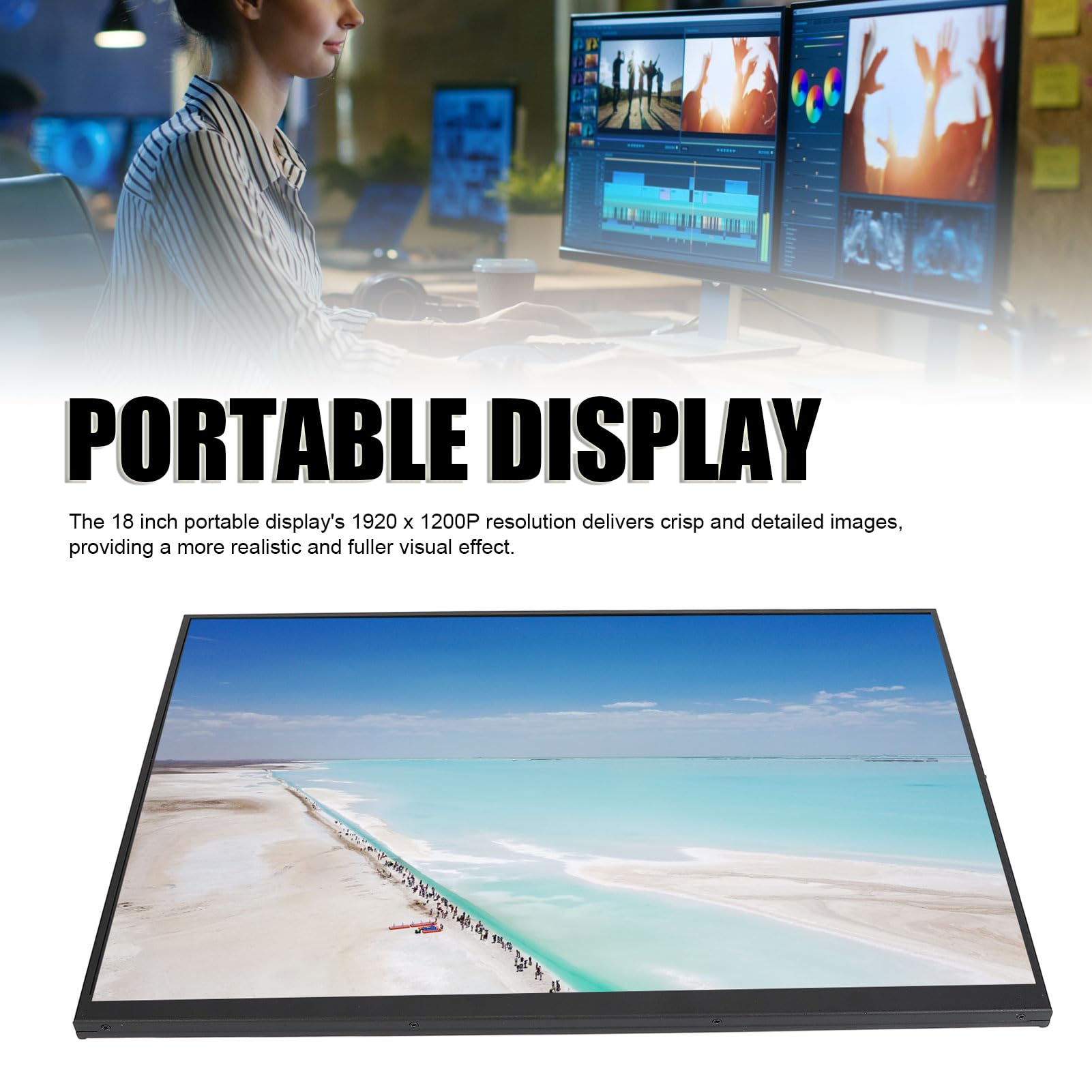 Mua 18 Inch Portable Monitor, 1920x1200P Ultra Slim Portable Laptop ...