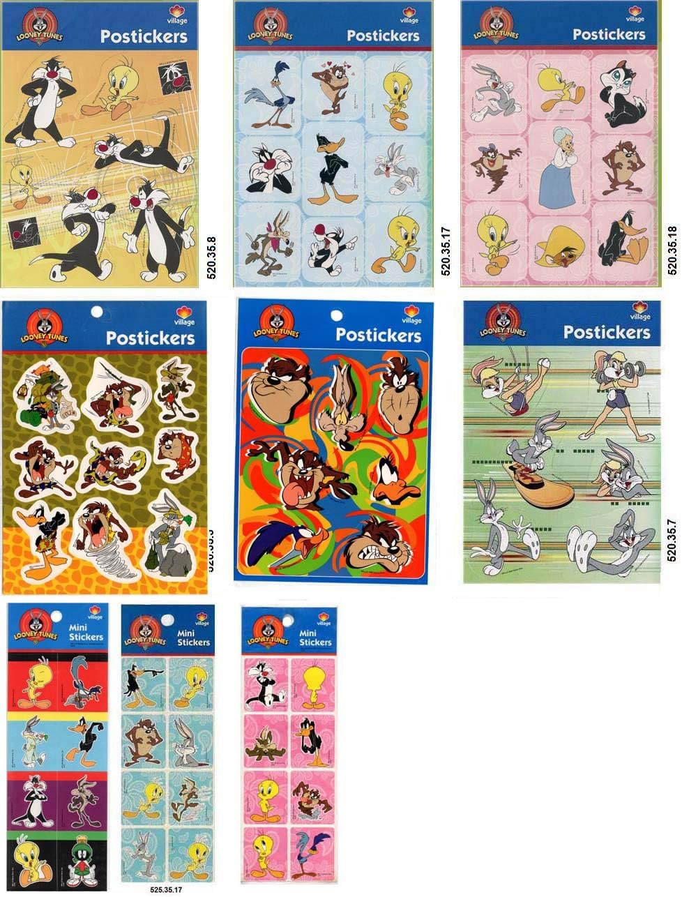 Amazon.com: Lot 9 Pieces Looney Tunes Stickers Decals Piolin Tweety ...