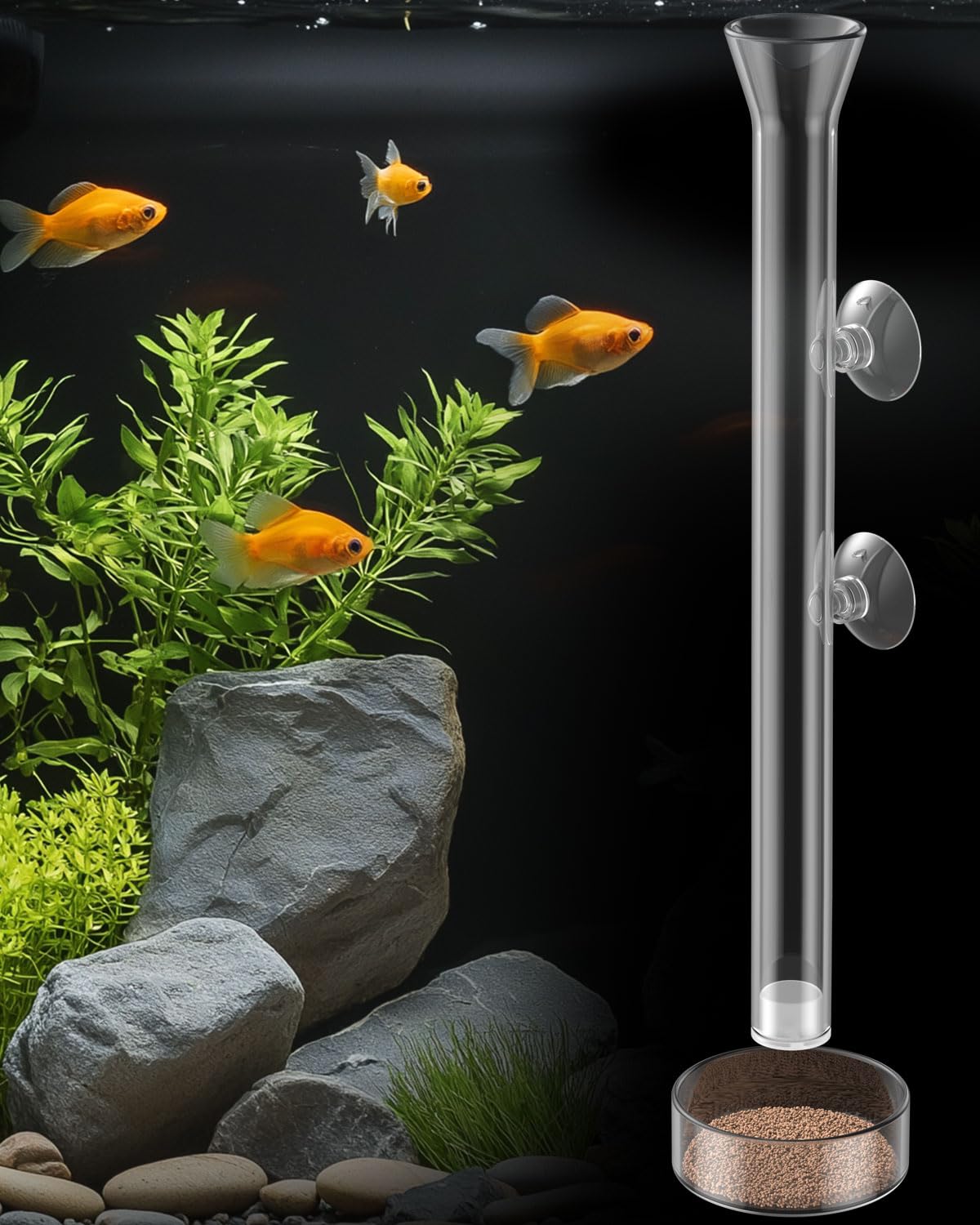 Pawfly Aquarium Fish Feeding Dish Set – Clear Glass Shrimp Feeder Tube ...