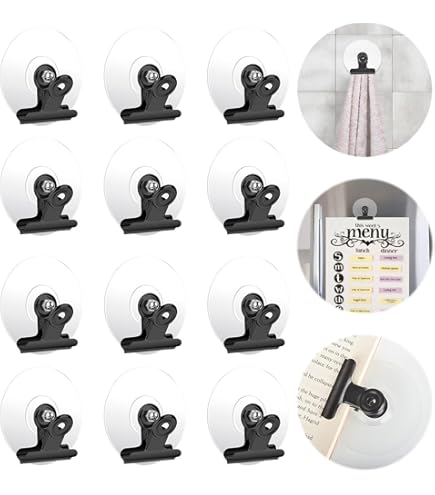 No Drill Towel Hooks 6 Pcs White Command Spring Clips Large, Self ...