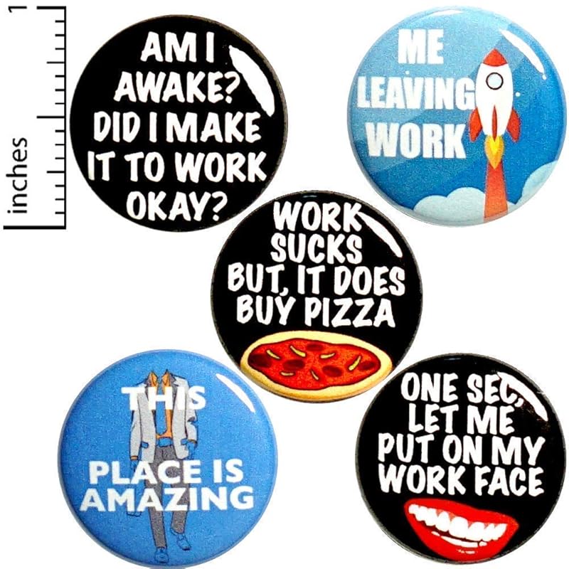 Amazon.com: Work Buttons 5 Pack Pins or Magnets 1 Inch P20-5: Handmade