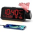 Amazon.com: ROCAM Projection Clock for Bedroom, Digital Clock with 180 ...
