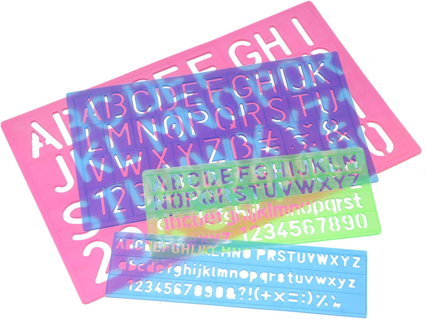 4 Pieces Letter Stencil Alphabet Stencils Number Craft Ruler Decorative ...