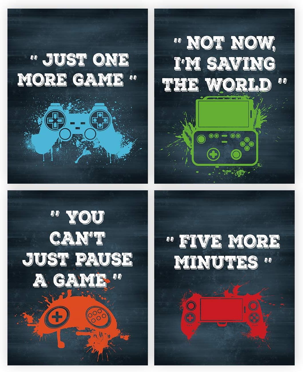 KAIRNE Lot de 4 Gamer Posters,Jeu Vidéo Décoration pour Garçons Chambre ...