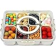 Amazon.com: Divided Serving Tray with Lid and Handle, Snack Containers ...