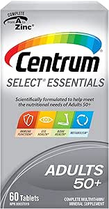 Centrum Select Essentials (60 Count) Adults 50+, Complete Multivitamin ...