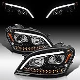 Amazon.com: SPEC-D TUNING Glossy Black Projector Headlights with LED ...