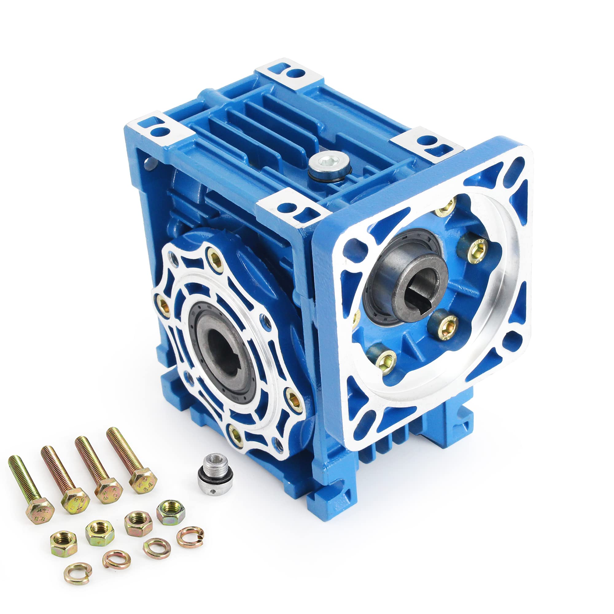 CNCTOPBAOS NMRV040 Worm Gearbox Speed Reducer Ratio 40:1 RV40 NMRV-040 ...