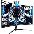 Amazon.com: Gawfolk Curved 27 inch Gaming Monitor 144hz/180hz PC ...