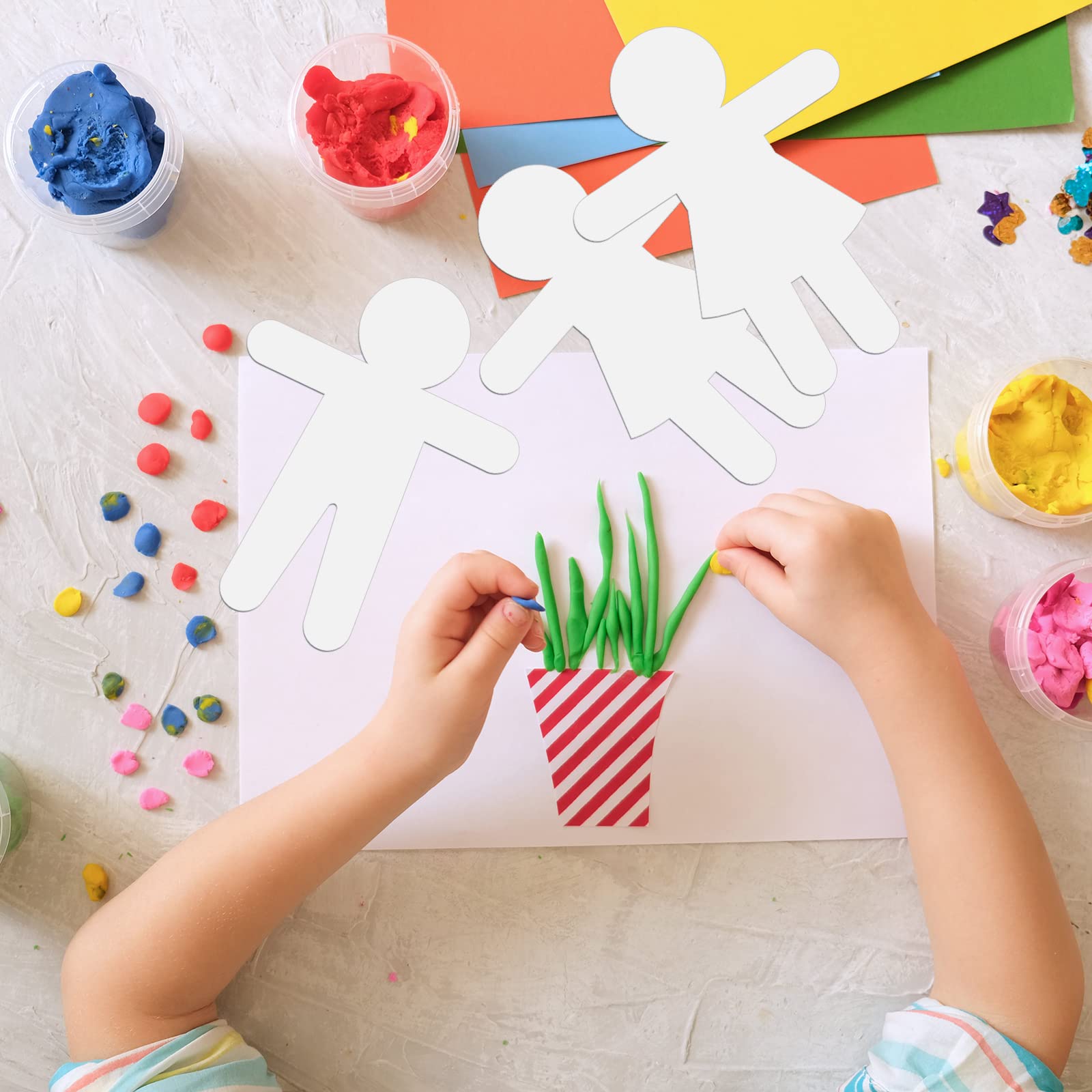 Mua Fuutreo 108 Pcs Paper Shapes Blank Paper Cutouts Multicultural ...