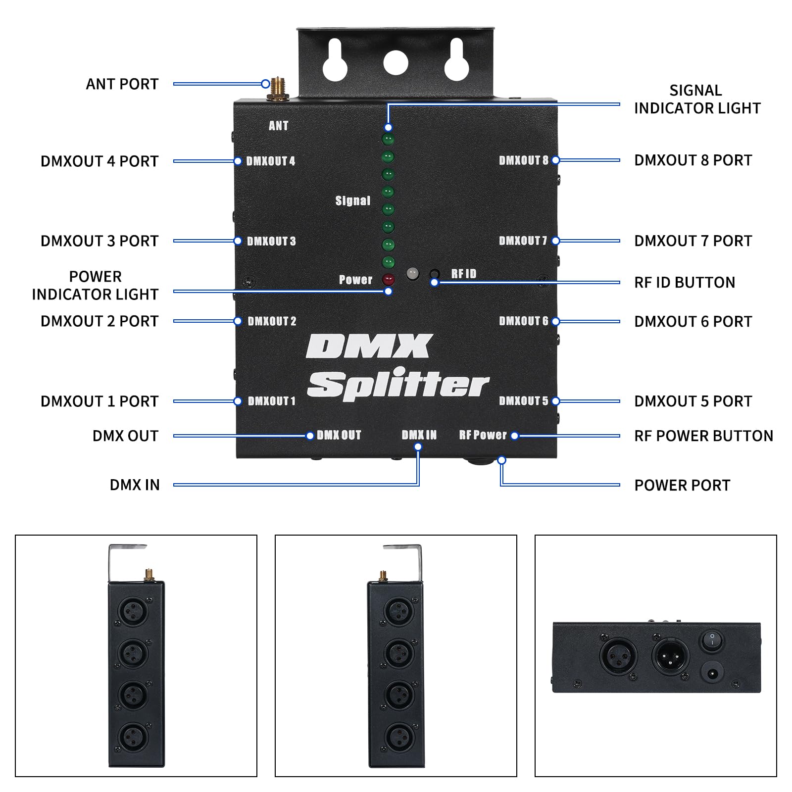 Mua HOLDLAMP 8-Channel Wireless DMX Transmitter Receiver, 3-Pin Output ...