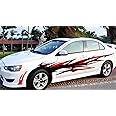 Amazon.com - Car Side Body Stickers Decals Black with red Flame ...