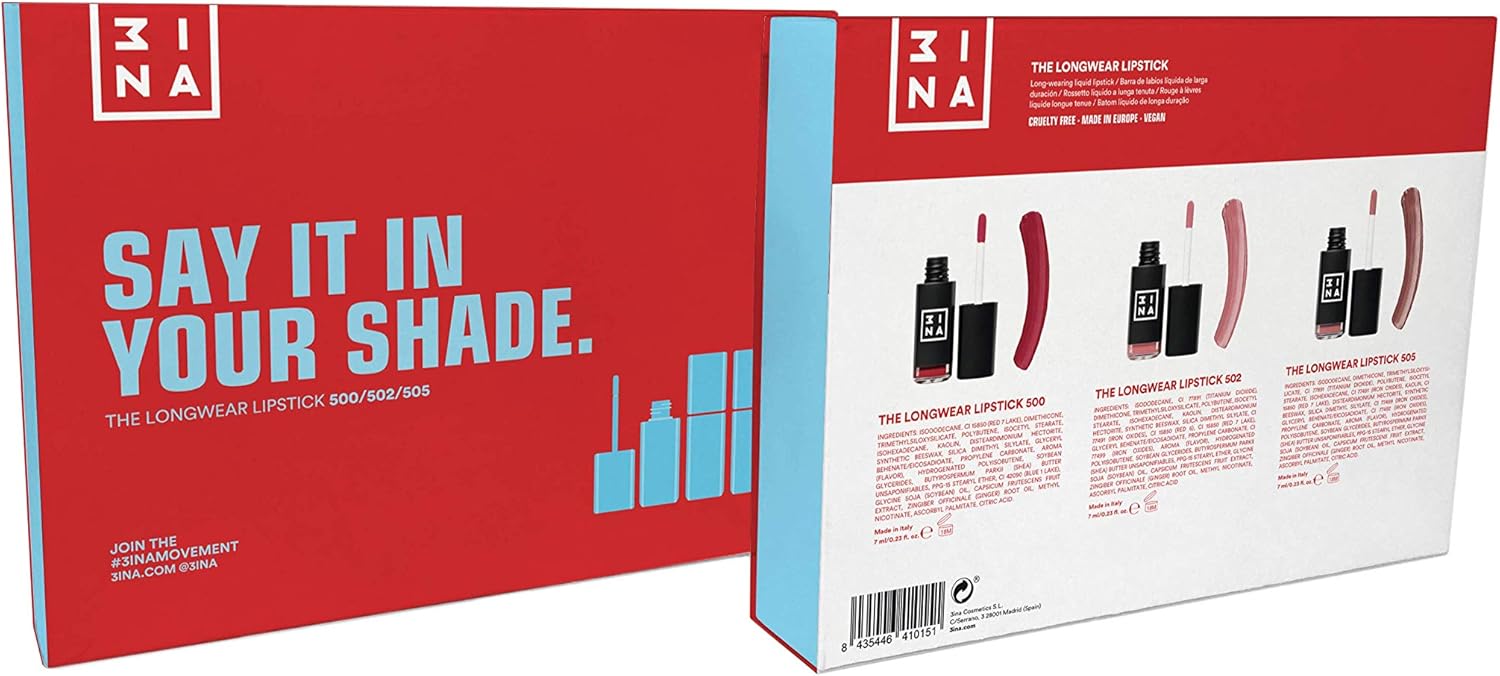 3INA Make-up – Cruelty Free – Kits – KIT The Longwear Lipstick ...