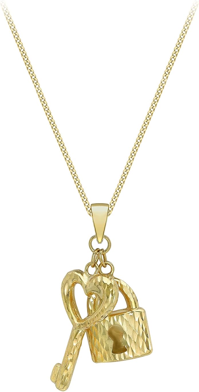 Carissima Gold Women's 9 ct Yellow Gold Diamond Cut 9 x 26.3 mm Key and ...