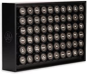Amazon.com: AllSpice Wood Spice Rack, Includes 60 4oz Jars- Matte Black ...
