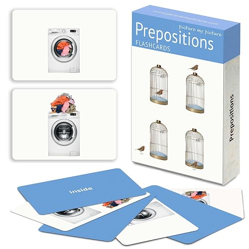 Preposition Flash Cards | 40 Vocabulary Builder Picture Cards | Picture ...