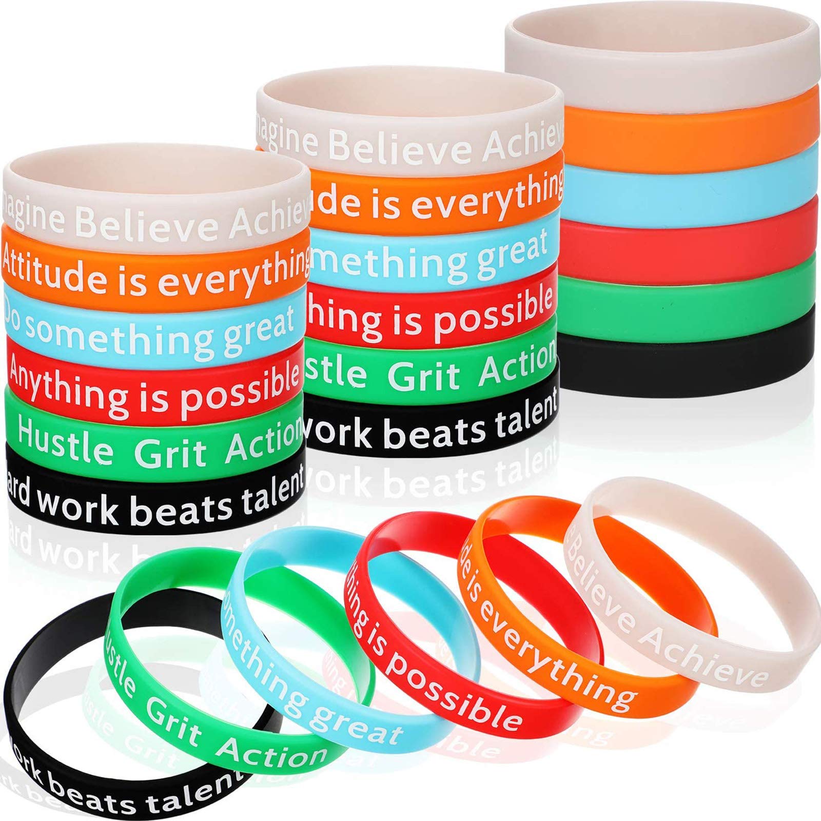 Mua Motivational Bracelets Silicone Wristbands Inspirational Bands with ...