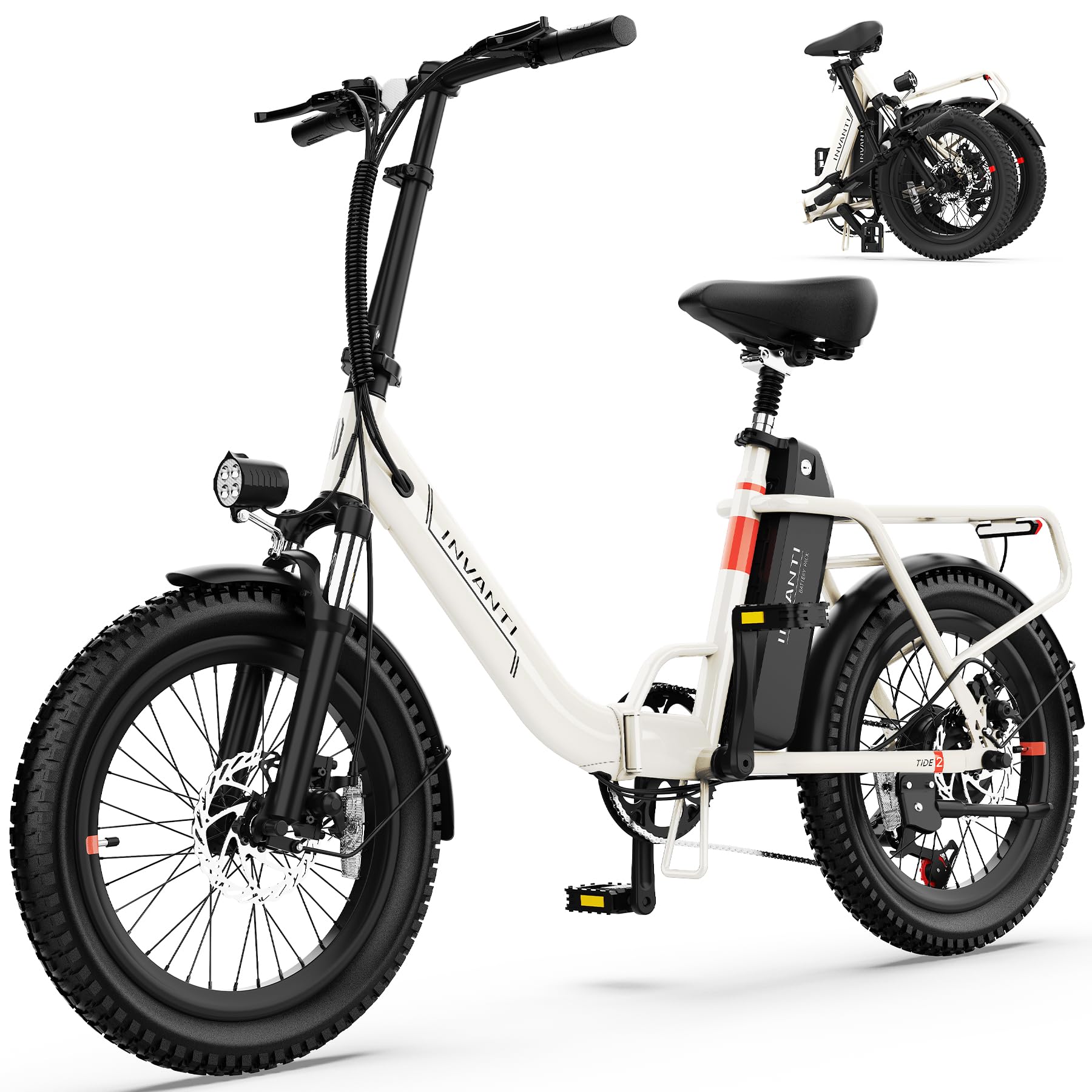 INVANTI Electric Bike, 20" Fat Tire Step-Thru Electric Bicycle, 900W ...