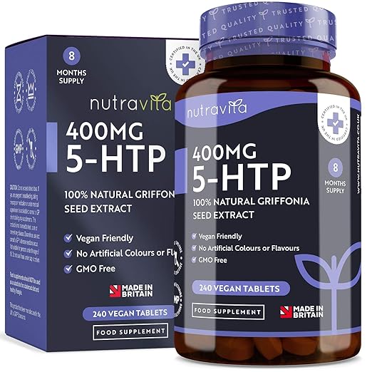 5-HTP 400 mg | 240 tabletas veganas | Suministro de 8 meses | 5htp de ...