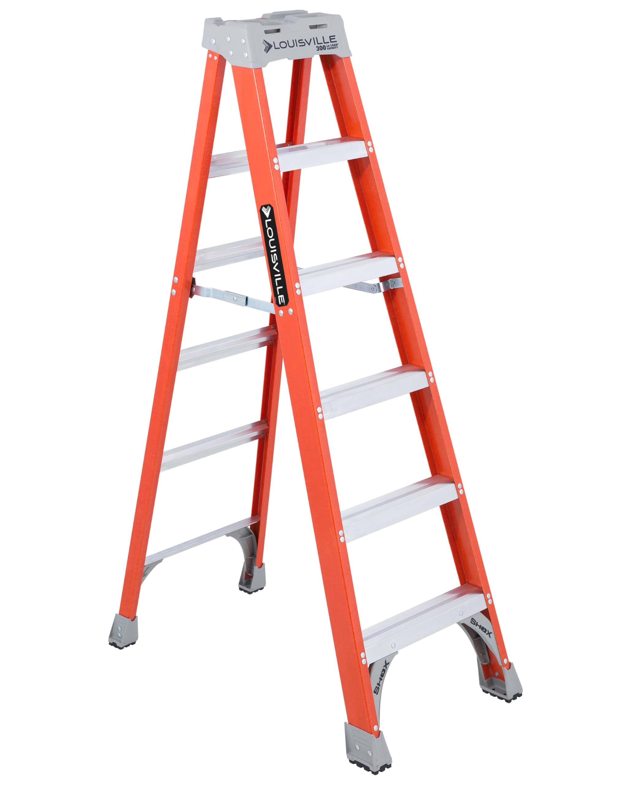 Louisville Ladder 6-Foot Fiberglass Step Ladder, 300-Pound Load ...