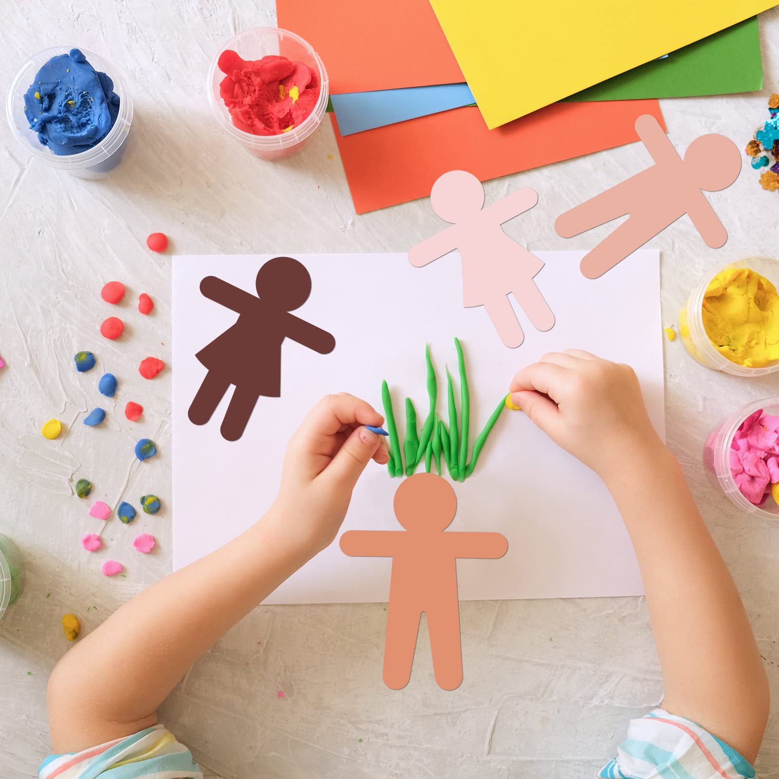 Mua Geyee People Cut Outs Blank People Cutouts Color Paper Cutouts Boy ...