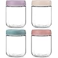 Amazon.com: NETANY 4-pack 16oz Glass jars with Airtight Lids, Overnight Oats Containers with ...