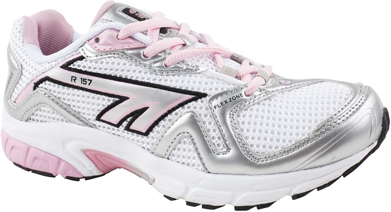 Hi-Tec Ladies R157 White/Pink Running Trainers Size 7: Amazon.co.uk ...