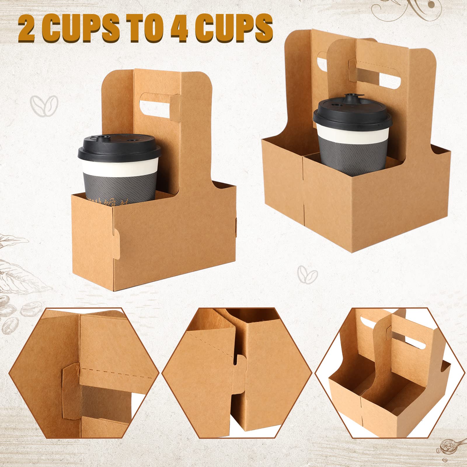 Mua Nuogo 100 Pack 2 Cup Drink Carrier Handled Drink Carrier Drink ...