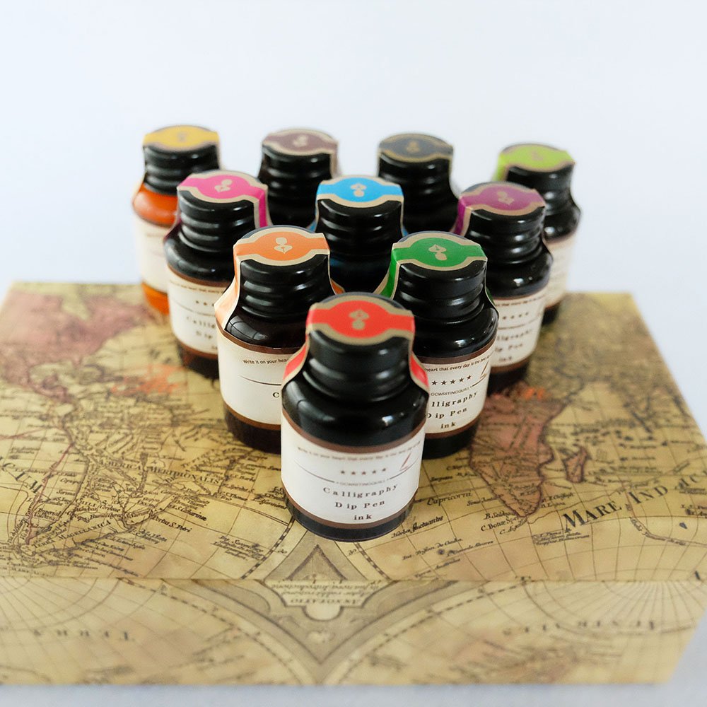 Mua GC Calligraphy Pen Ink, 10 Colors Fountain Dip Pen Ink Set Non ...
